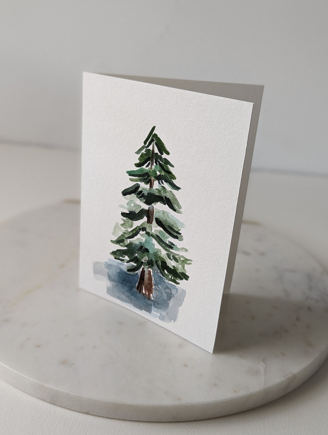 Pine Tree Greeting Card, Watercolor Tree, Card for Him, Birthday Card ...