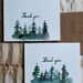 Pine Tree Thank You Note, Watercolor Pine Tree Card, Forest Thank You ...
