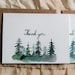 Pine Tree Thank You Note, Watercolor Pine Tree Card, Forest Thank You ...