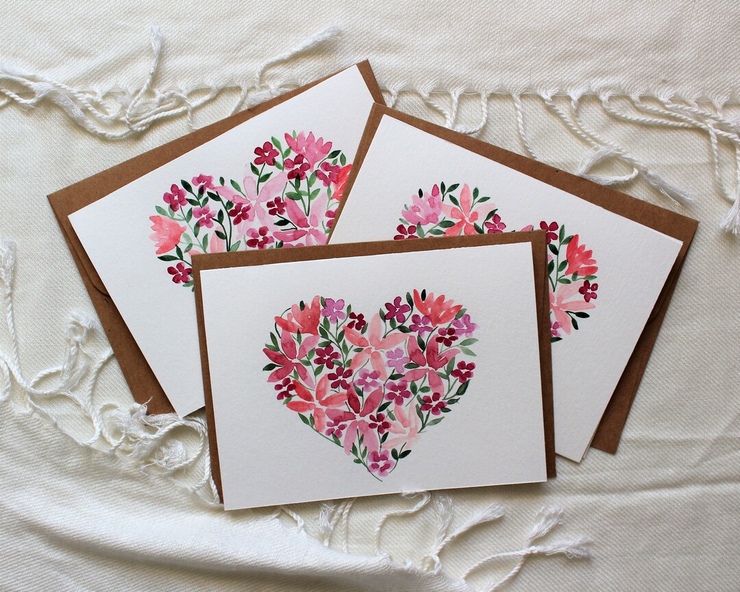 Floral Heart Birthday Card, Heart Birthday Card, Birthday for Her ...