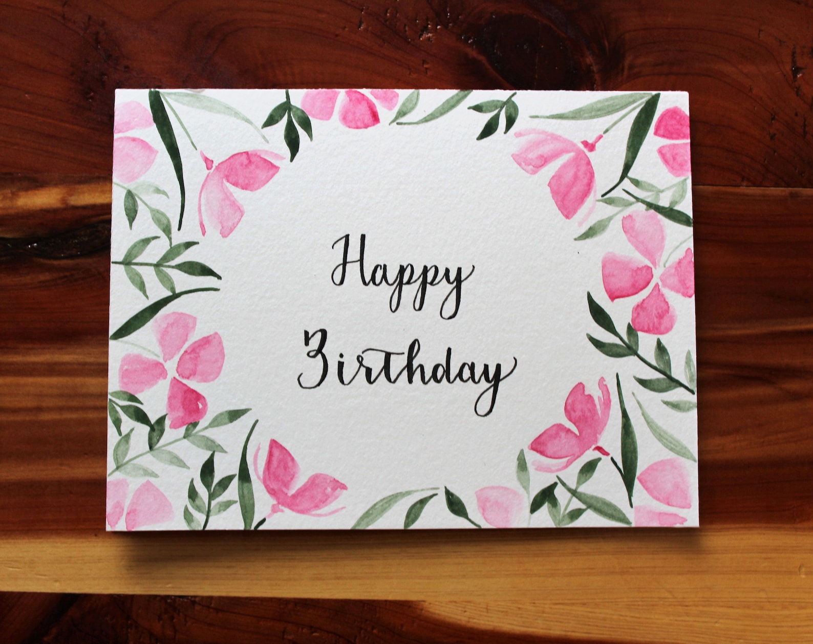 Floral Birthday Card, Birthday Card for Her, Flower Happy Birthday Card ...