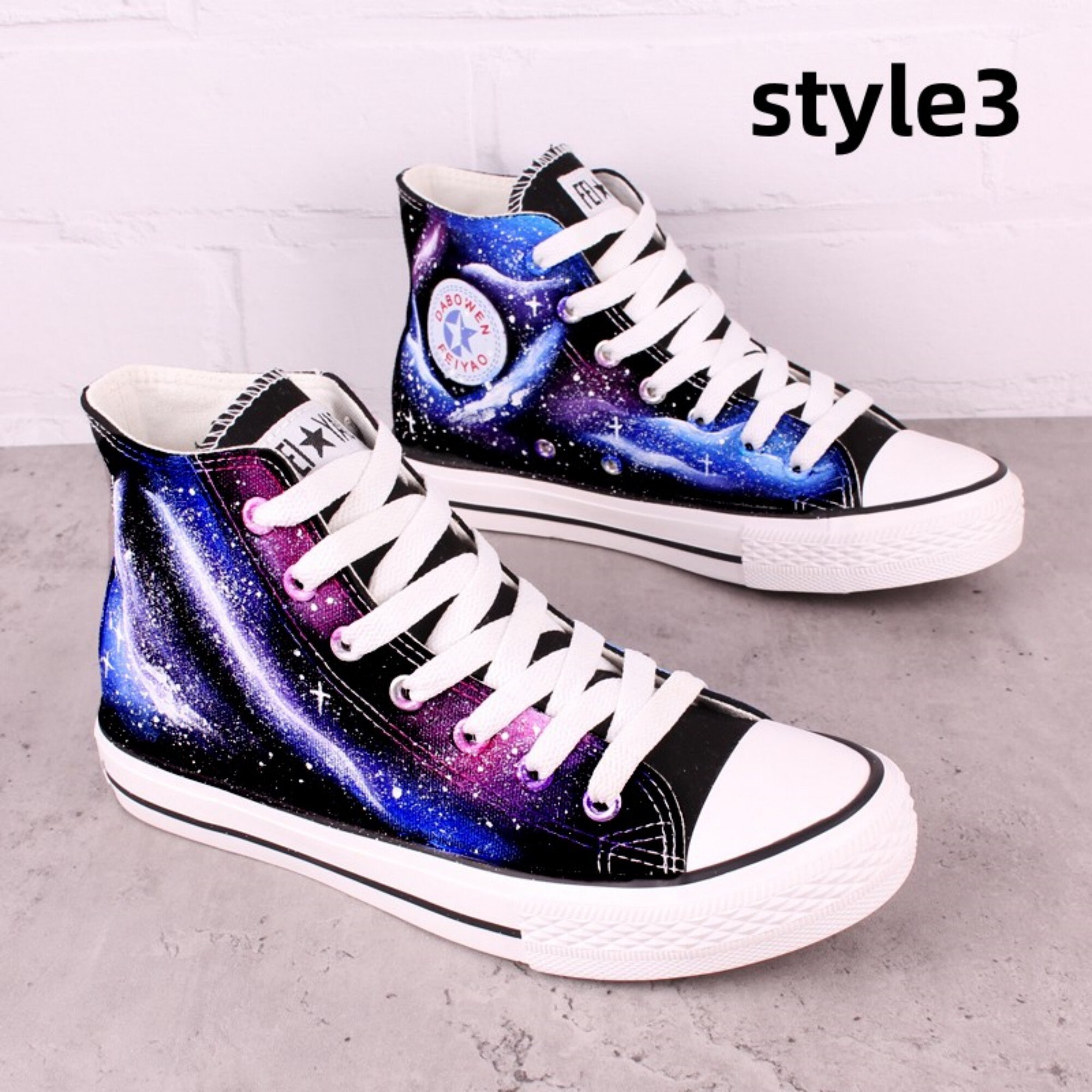 Galaxy Hand-painted Shoesfashion Sneakersplanet Canvas - Etsy