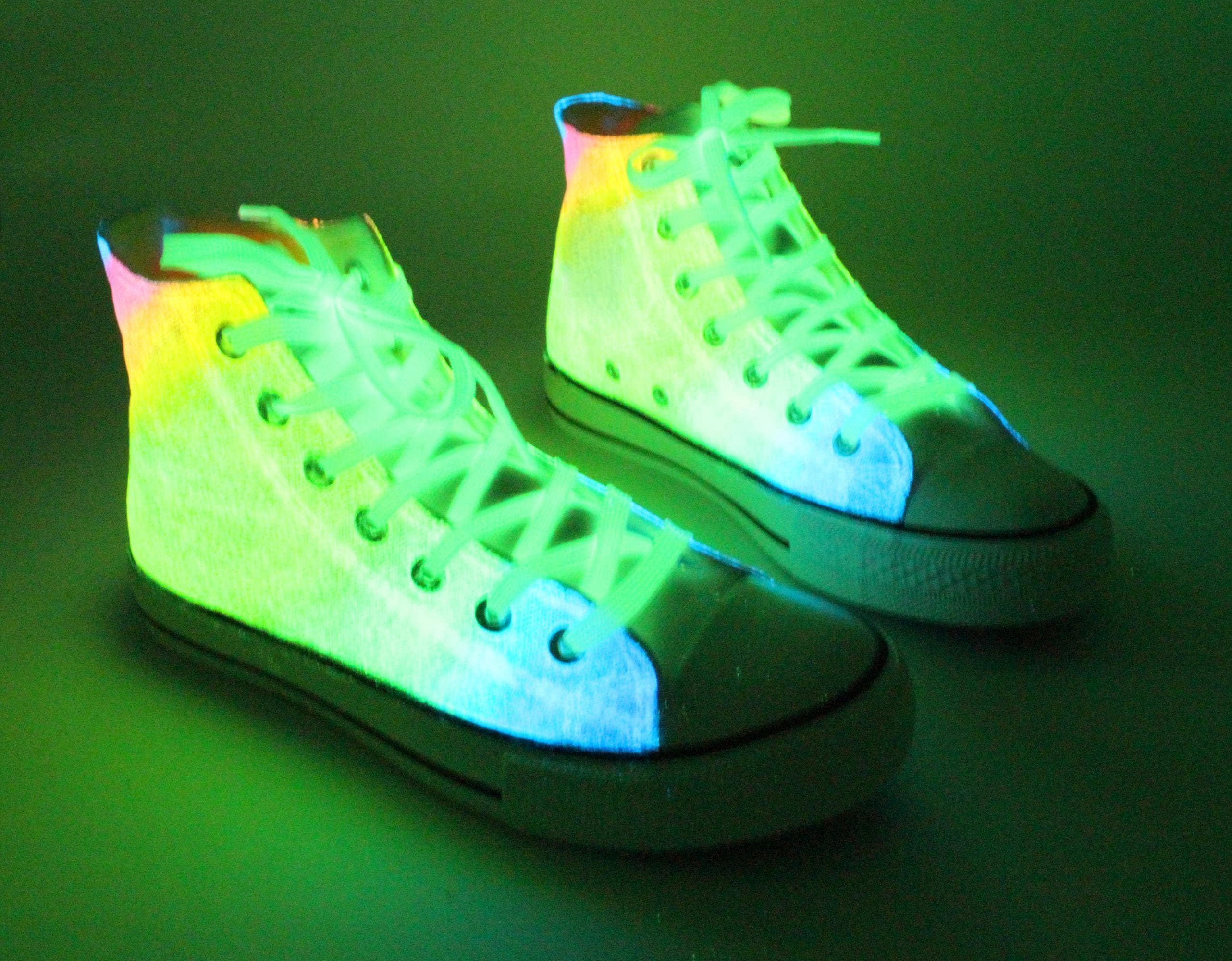 Rainbow Hand-painted Shoesgradient Color Sneakersluminous Canvas ...