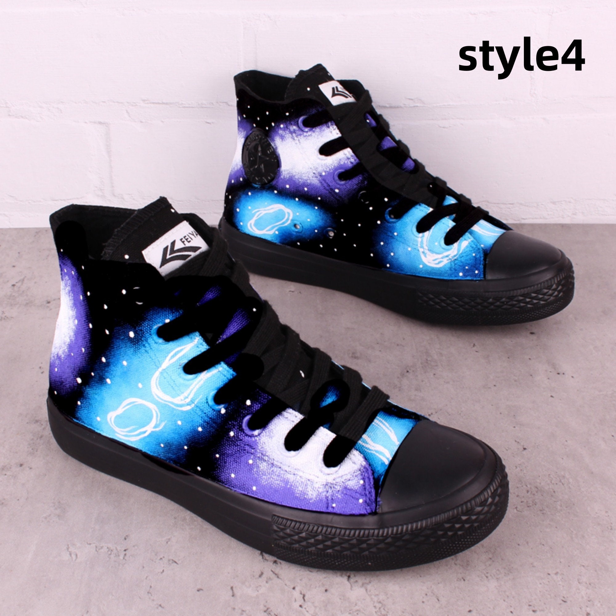 Galaxy Hand-painted Shoesfashion Sneakersplanet Canvas - Etsy