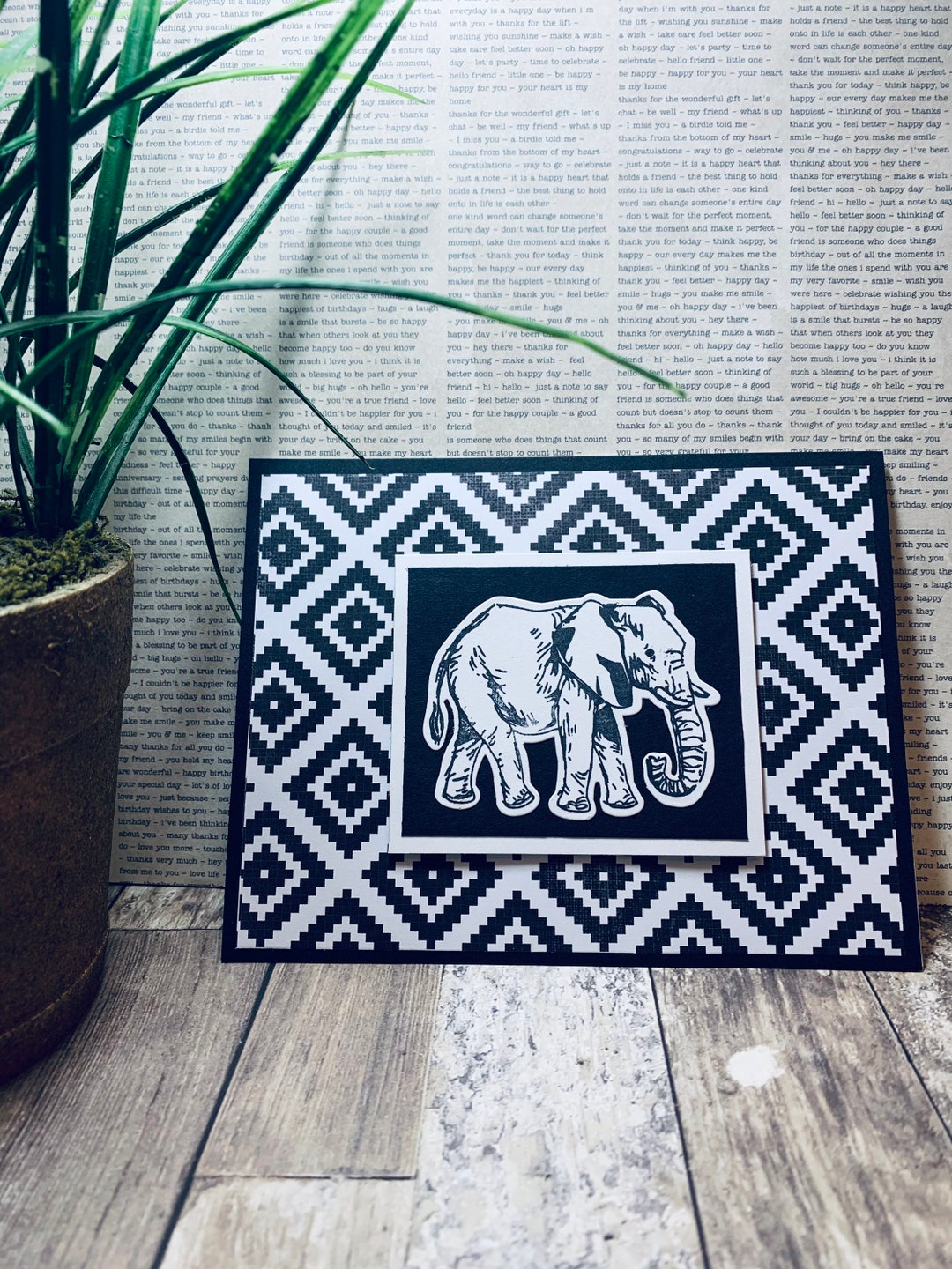 Elephant Card//any Occasion Card//handmade Card - Etsy Canada
