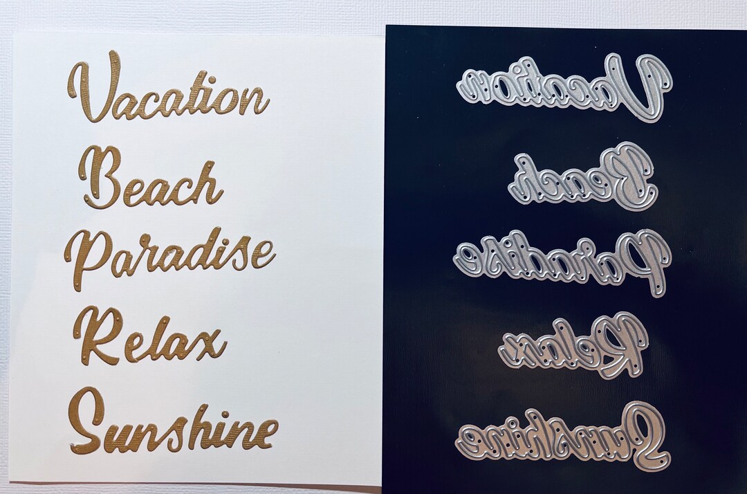 Die Cut Metal Words//die Cut Words 5 Metal Die Cuts - Etsy