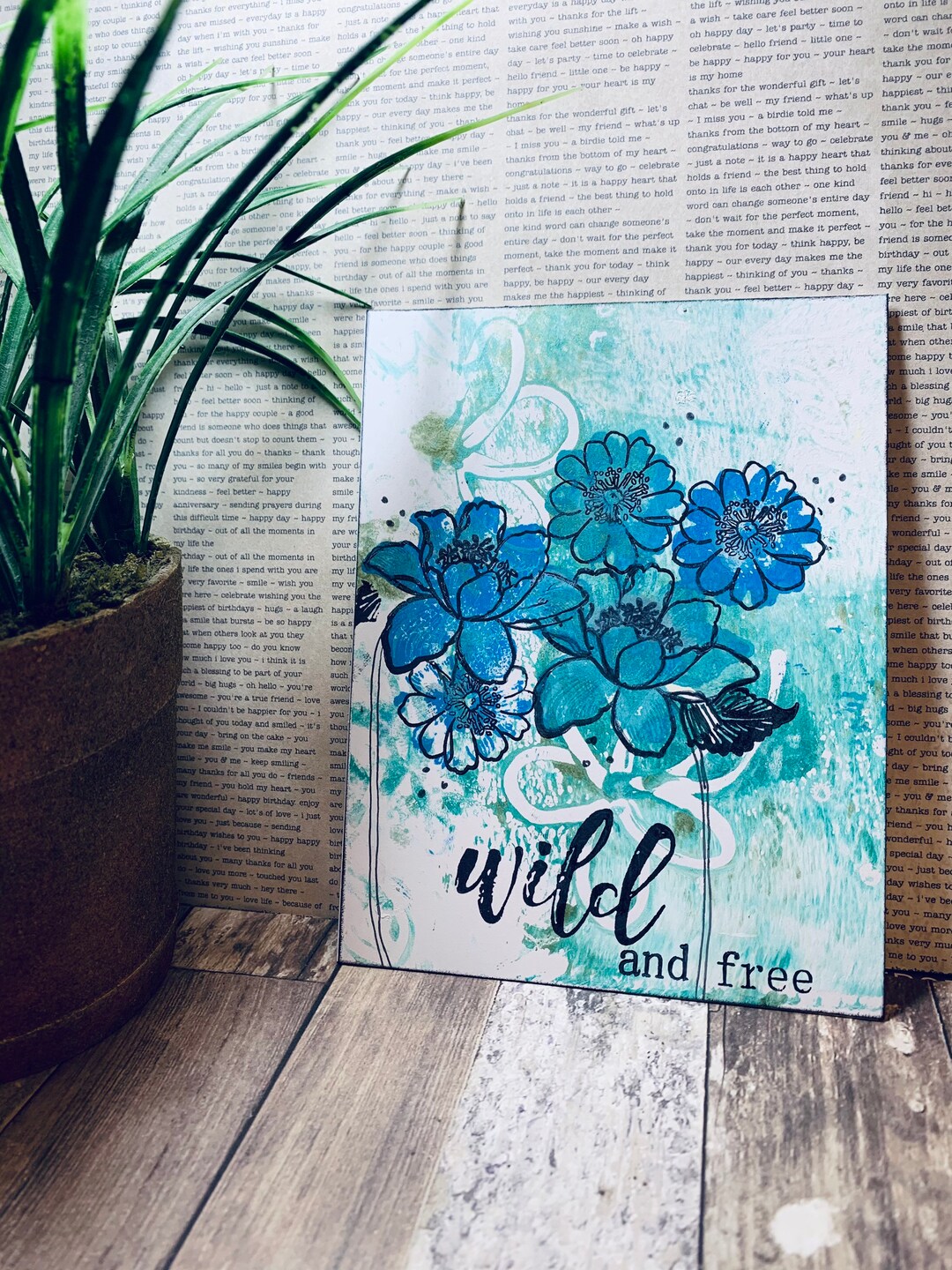 Wild and Free Card//art Card//any Occasion Card//handmade Card - Etsy