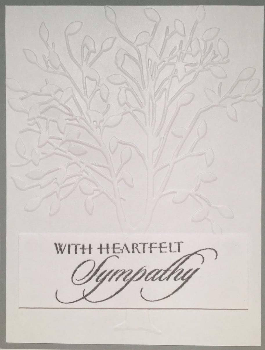 Sympathy Card//embossed Card//handmade Card - Etsy