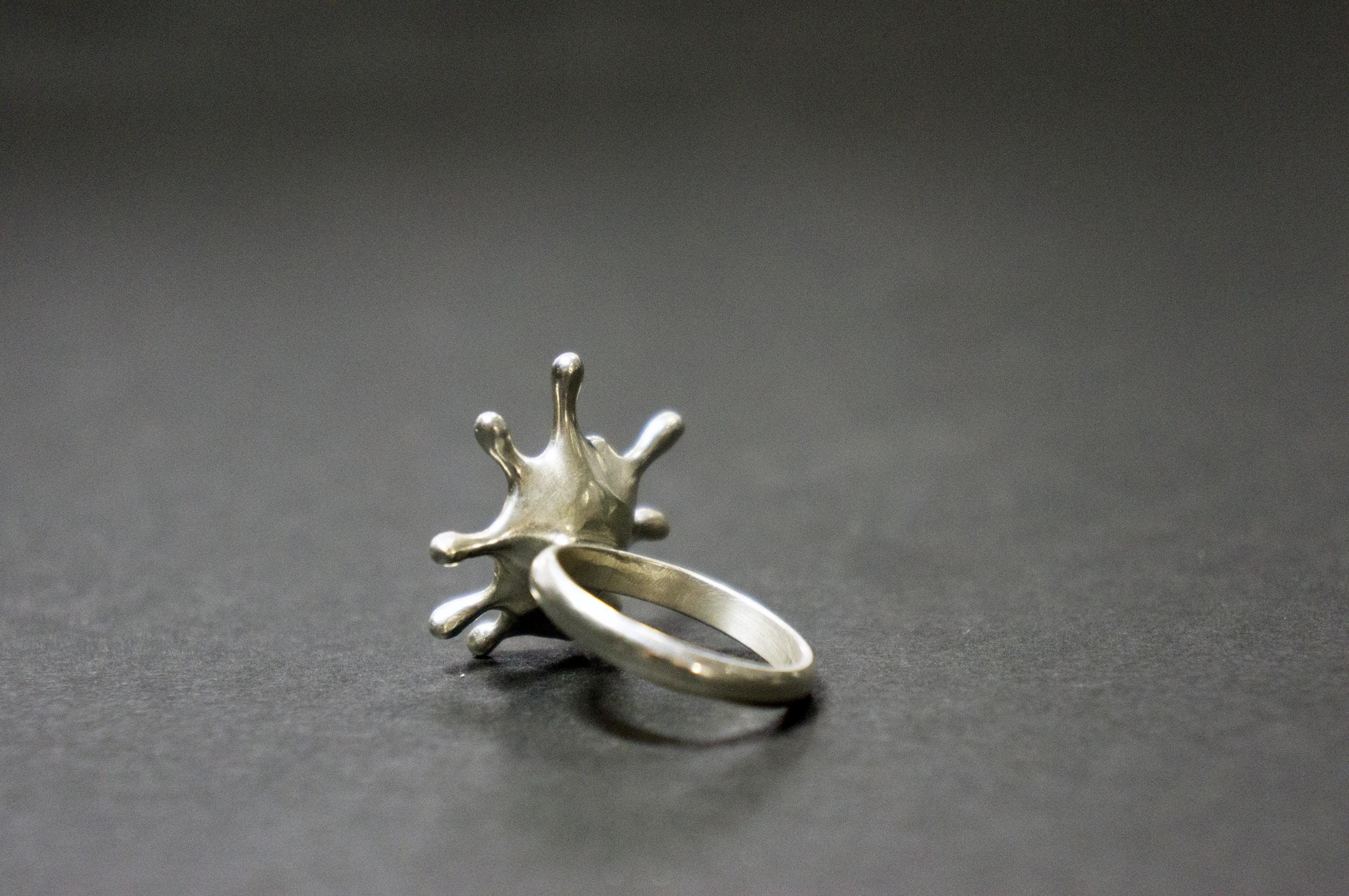 Sterling Silver Water Splash Ring With Freshwater Pearl Gift | Etsy