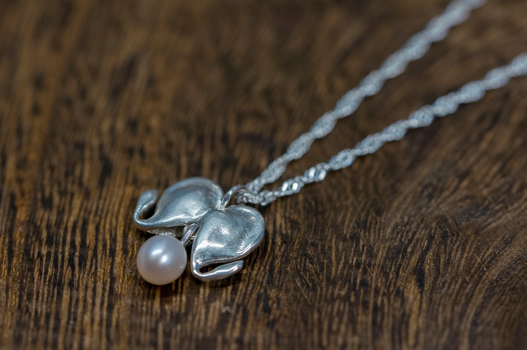 Bleeding Heart Sterling Silver Pendant Necklace, Handmade Floral Charm ...