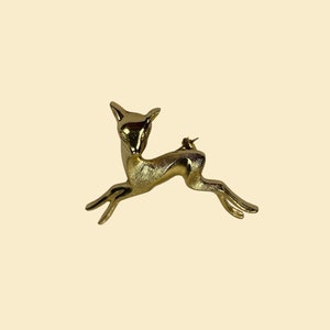 Vintage 80s Gold-toned Deer Pin, 1980s Fawn / Baby Deer Brooch, Made in ...