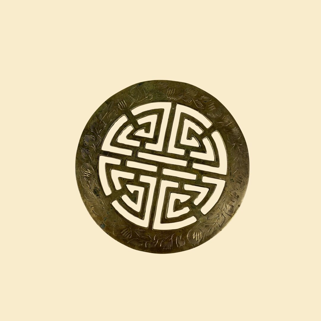 1970s Circular Brass Trivet, Vintage 70s Geometric Footed Trivet - Etsy