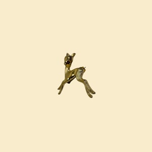 Vintage 80s Gold-toned Deer Pin, 1980s Fawn / Baby Deer Brooch, Made in ...