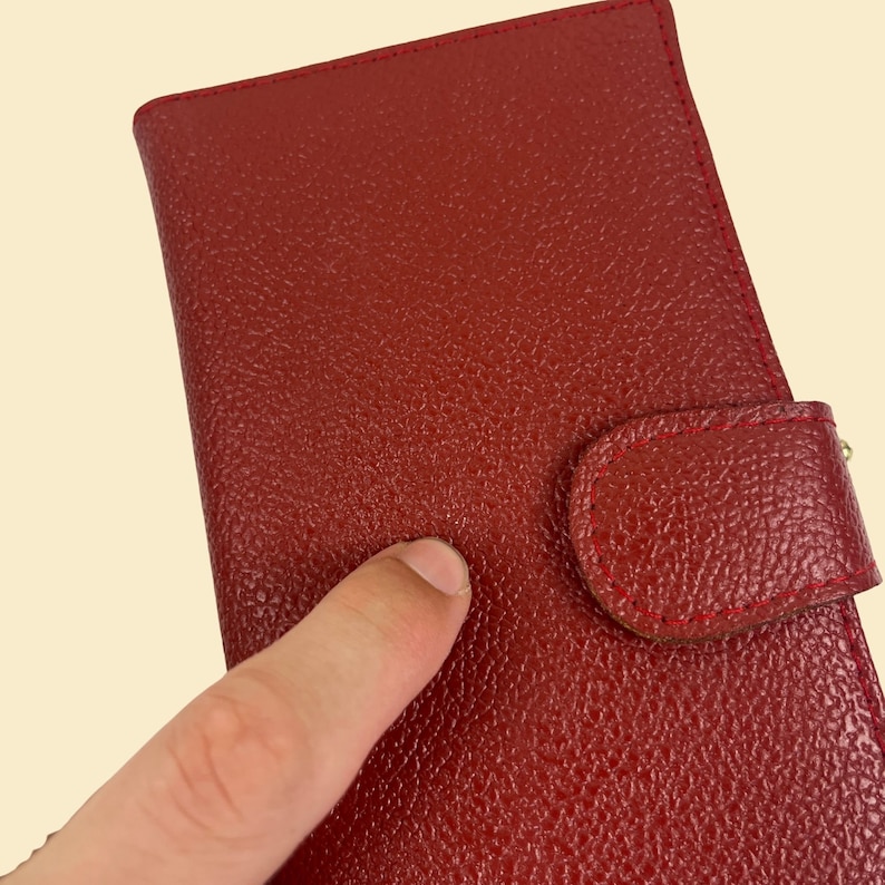 1980s Red Leather Wallet by Ambassador Design, Vintage 80s Women's ...