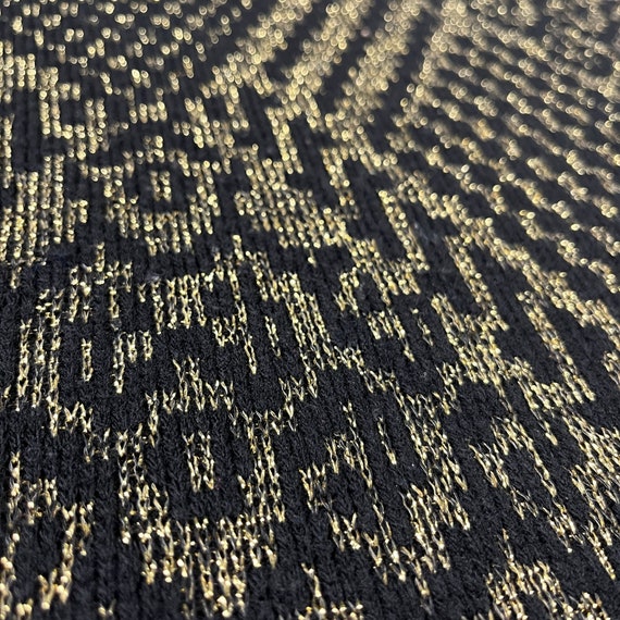 1980s black & gold sweater by Arielle, vintage pullov… - Gem