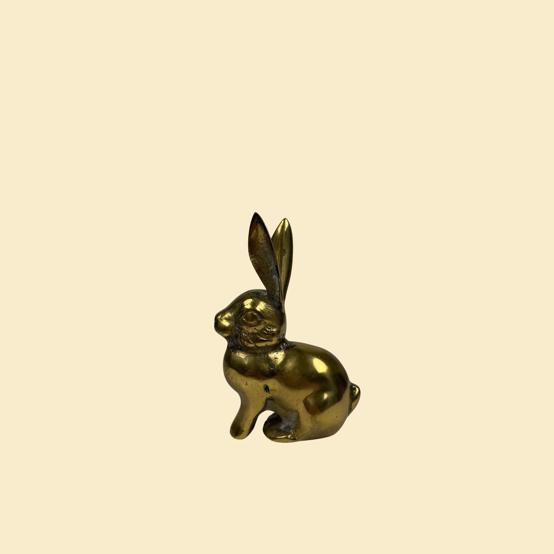 1970s Brass Bunny Statue, Vintage 70s Brass Bunny Paper Weight/figurine - Etsy