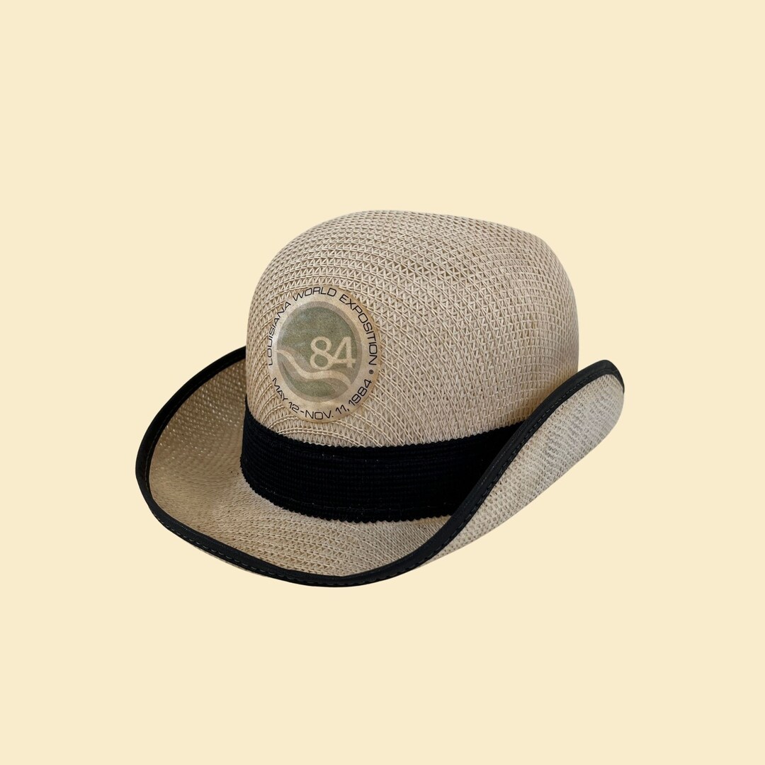 1984 Louisiana World Expo Straw Hat, Vintage 1980s Union-made Straw Sun ...