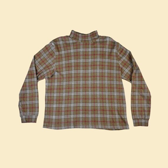 90s plaid turtleneck by Basic Editions, size L, vinta… - Gem