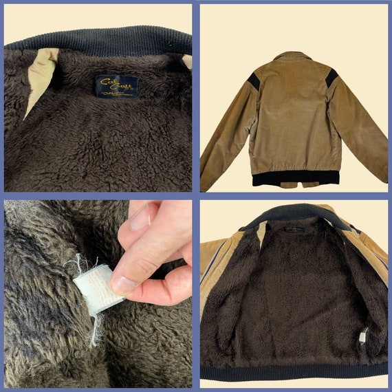 1970s Cal Craft brown jacket, faux-fur lined vintage … - Gem