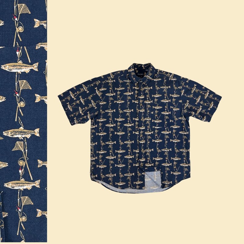 Fish Button up Shirt - Etsy