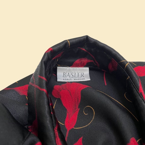 1980s black & red satin blouse by Horst Basler, vinta… - Gem