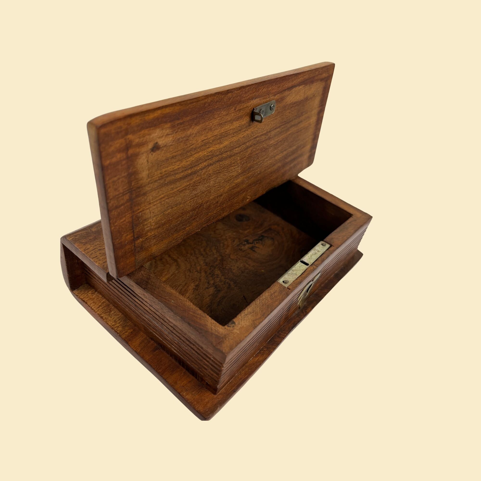 1970s Book-shaped Wood Box, Vintage Wooden Faux-book Lock Box - Etsy