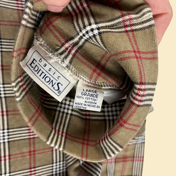 90s plaid turtleneck by Basic Editions, size L, vinta… - Gem