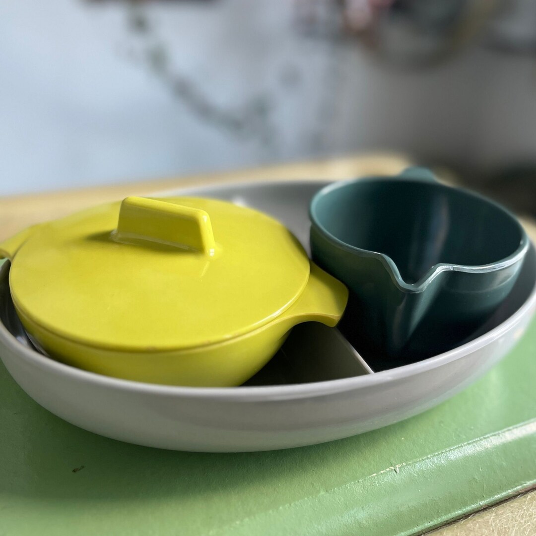 1950s Watertown Lifetime Ware Melmac Set, Serving Dish, Sugar and ...