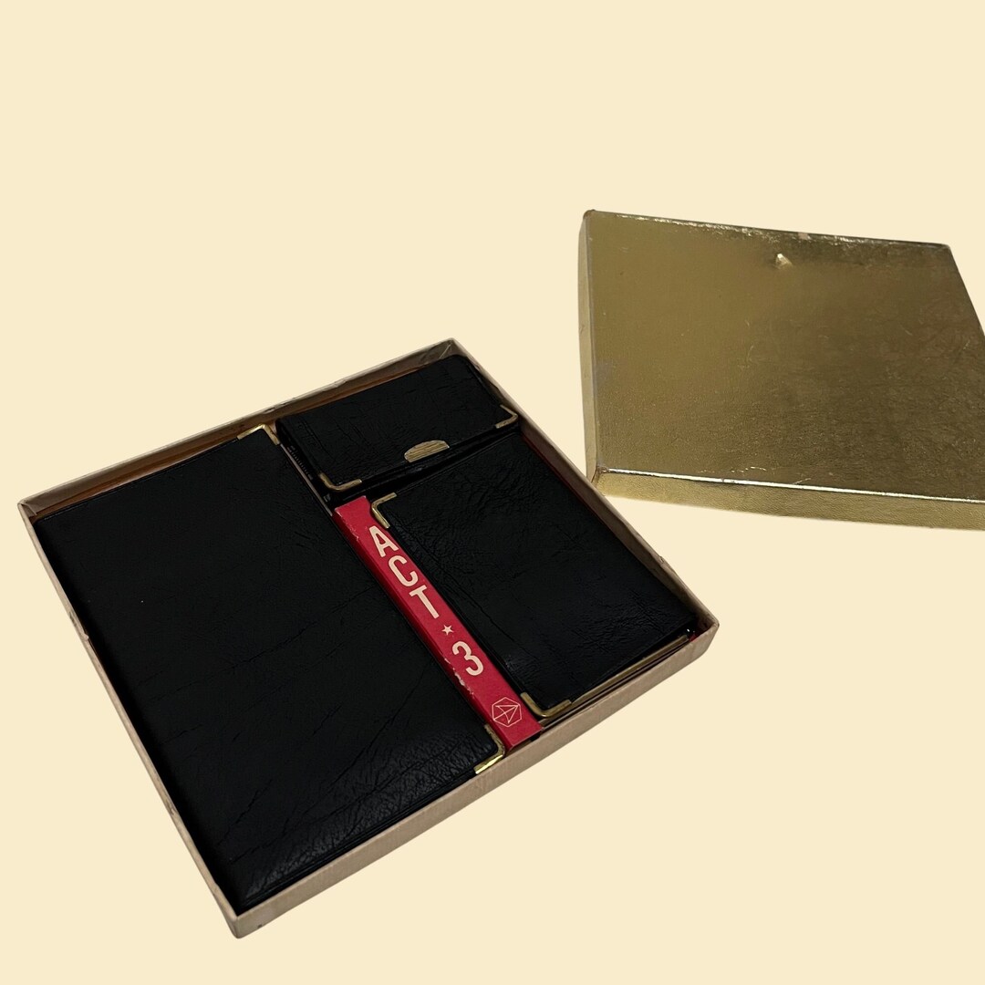 1970s Leather Wallet, Notepad and Key Wallet Set by Act 3, Vintage 79s ...