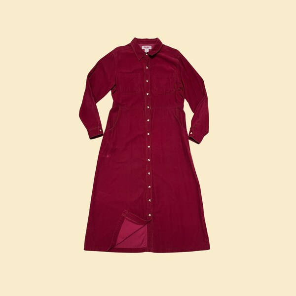 Burgundy Corduroy Dress - Etsy