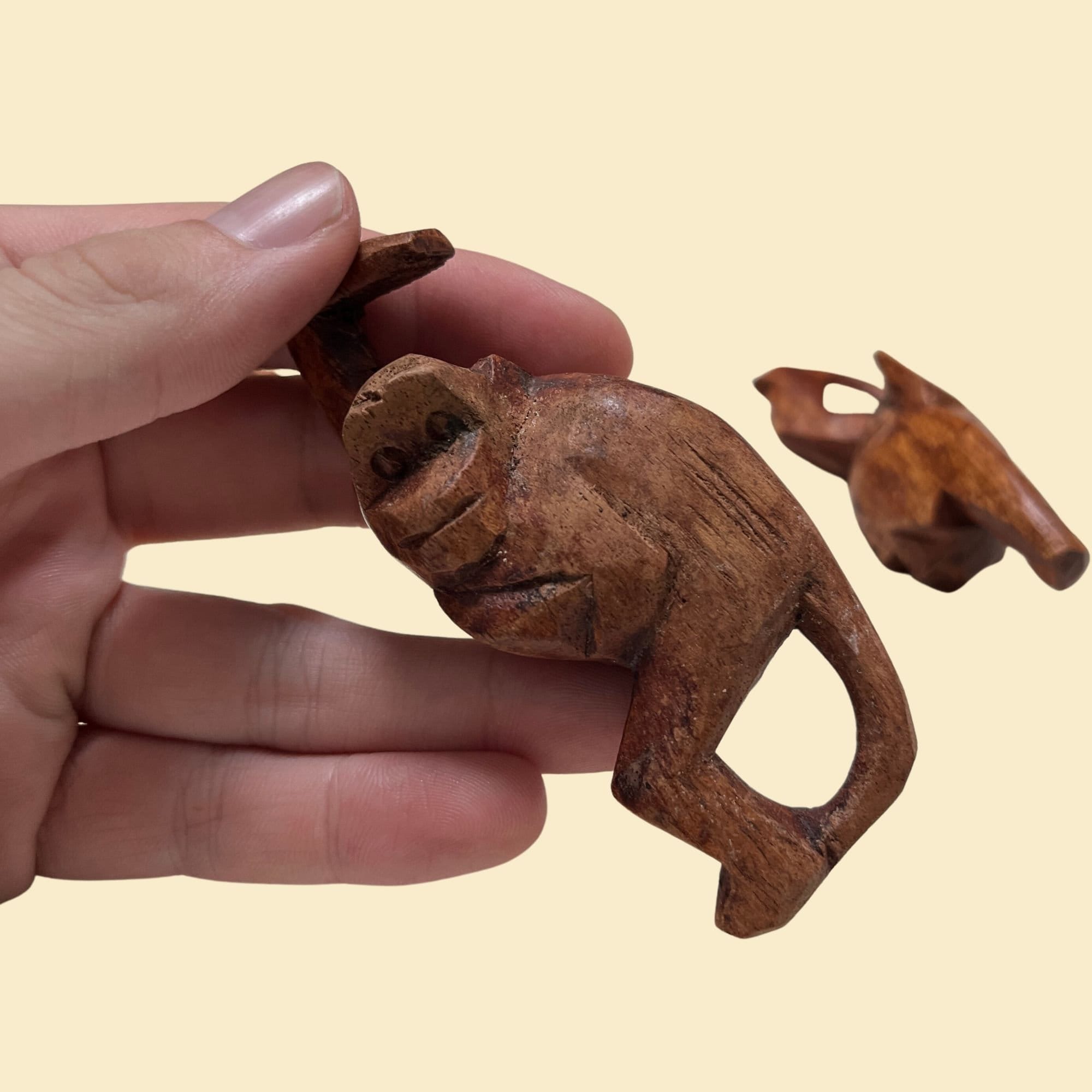 Vintage Monkey Shaped Napkin Rings 1980s Set of 3 Hand Carved - Etsy