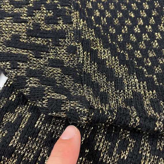 1980s black & gold sweater by Arielle, vintage pullov… - Gem