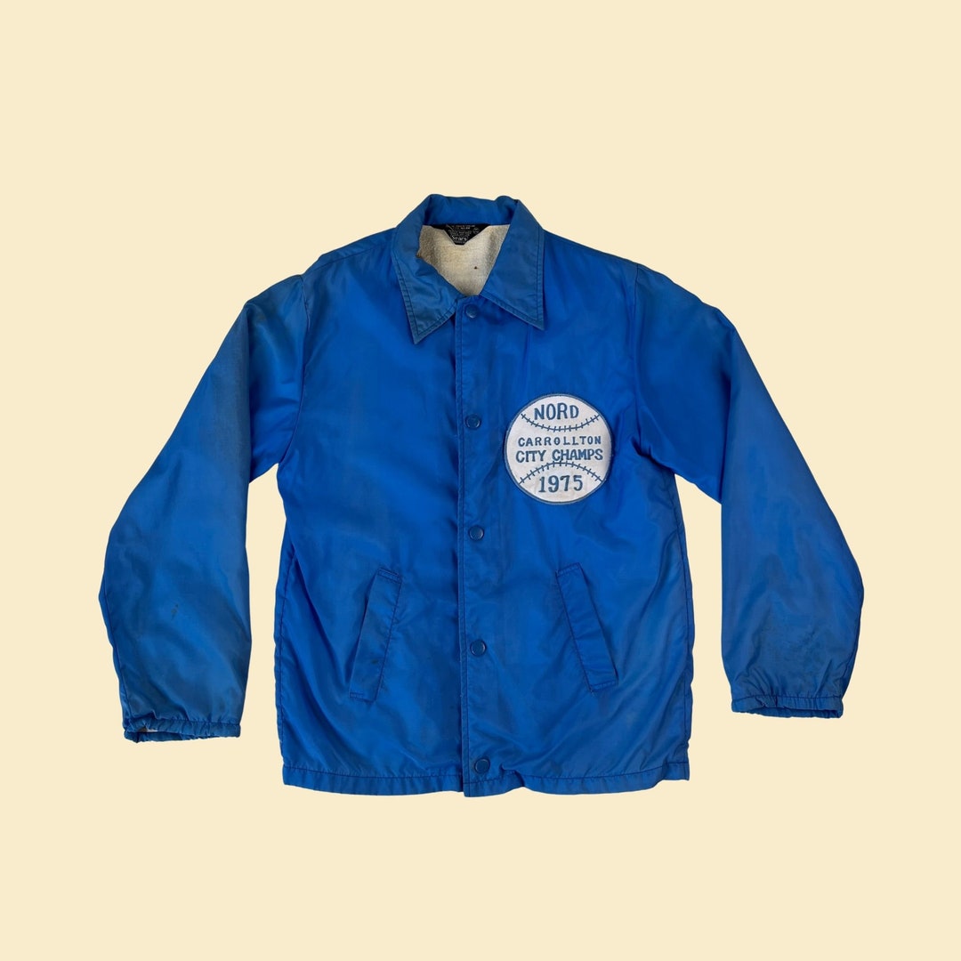 1970s Blue Windbreaker, 1975 New Orleans Baseball Jacket by Sears ...