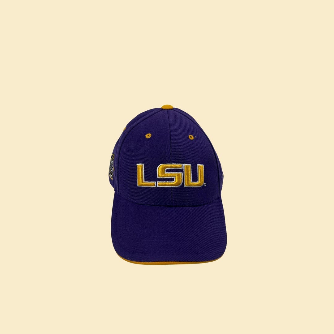 Vintage 90s/y2k LSU Baseball Cap, 2000s Adjustable Purple & Yellow ...