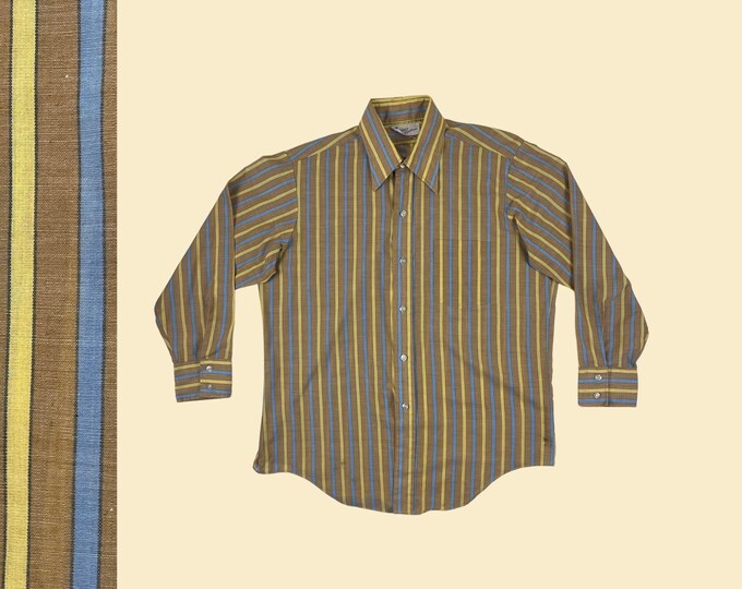 1970s Men's Shirt by Prince Bertano, Vintage Size 16-32 Men's Yellow ...