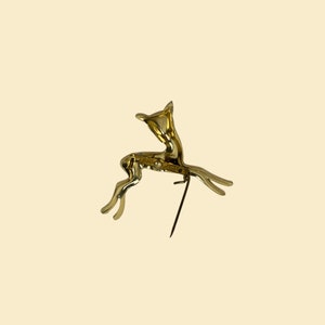 Vintage 80s Gold-toned Deer Pin, 1980s Fawn / Baby Deer Brooch, Made in ...