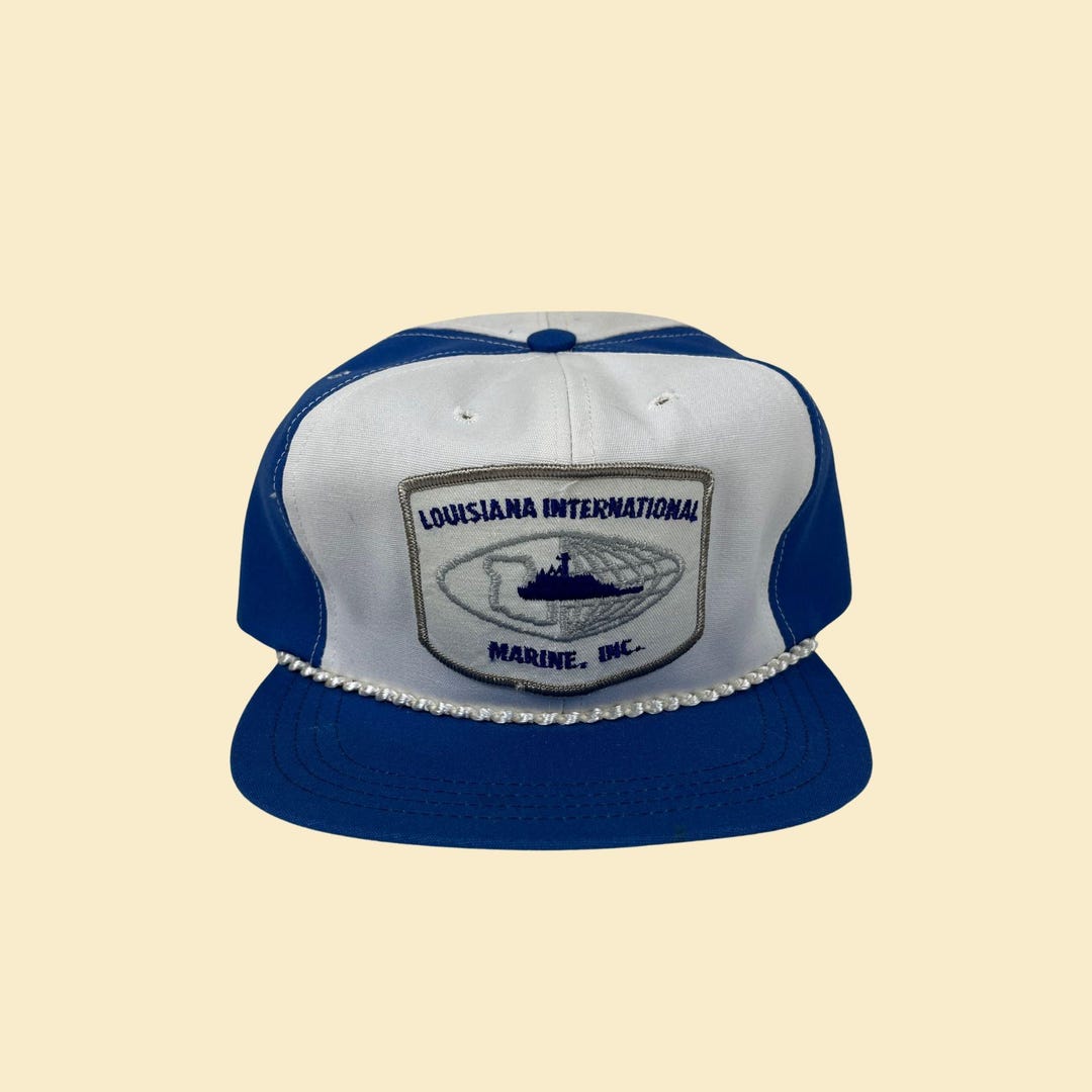 80s Louisiana Baseball Cap, Vintage Blue & White Louisiana Internal ...