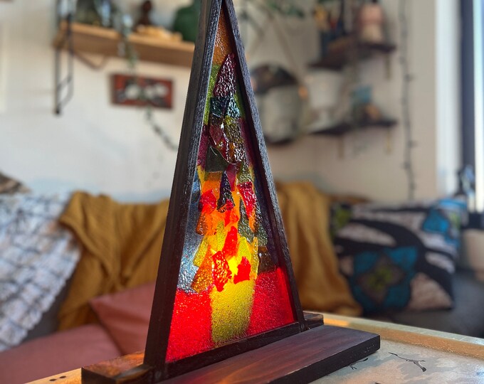 1960s Abstract Triangle Lamp by W.kay Company Inc., Vintage Mid Century ...