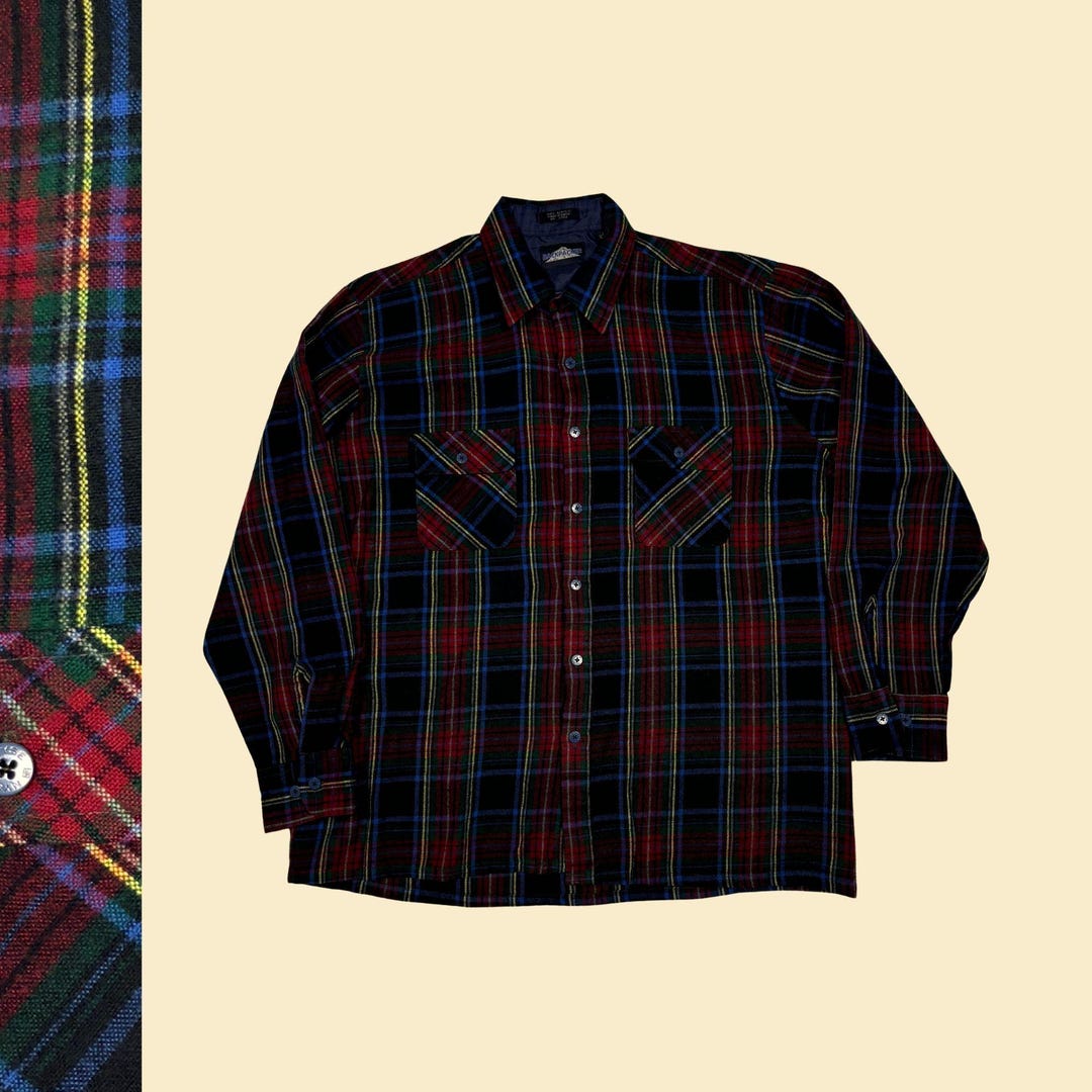 70s/80s Backpacker Flannel Shirt, Size L Vintage Men's Black, Red ...