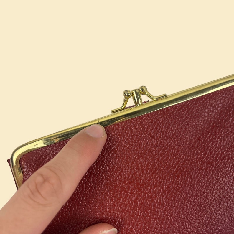 1980s Red Leather Wallet by Ambassador Design, Vintage 80s Women's ...