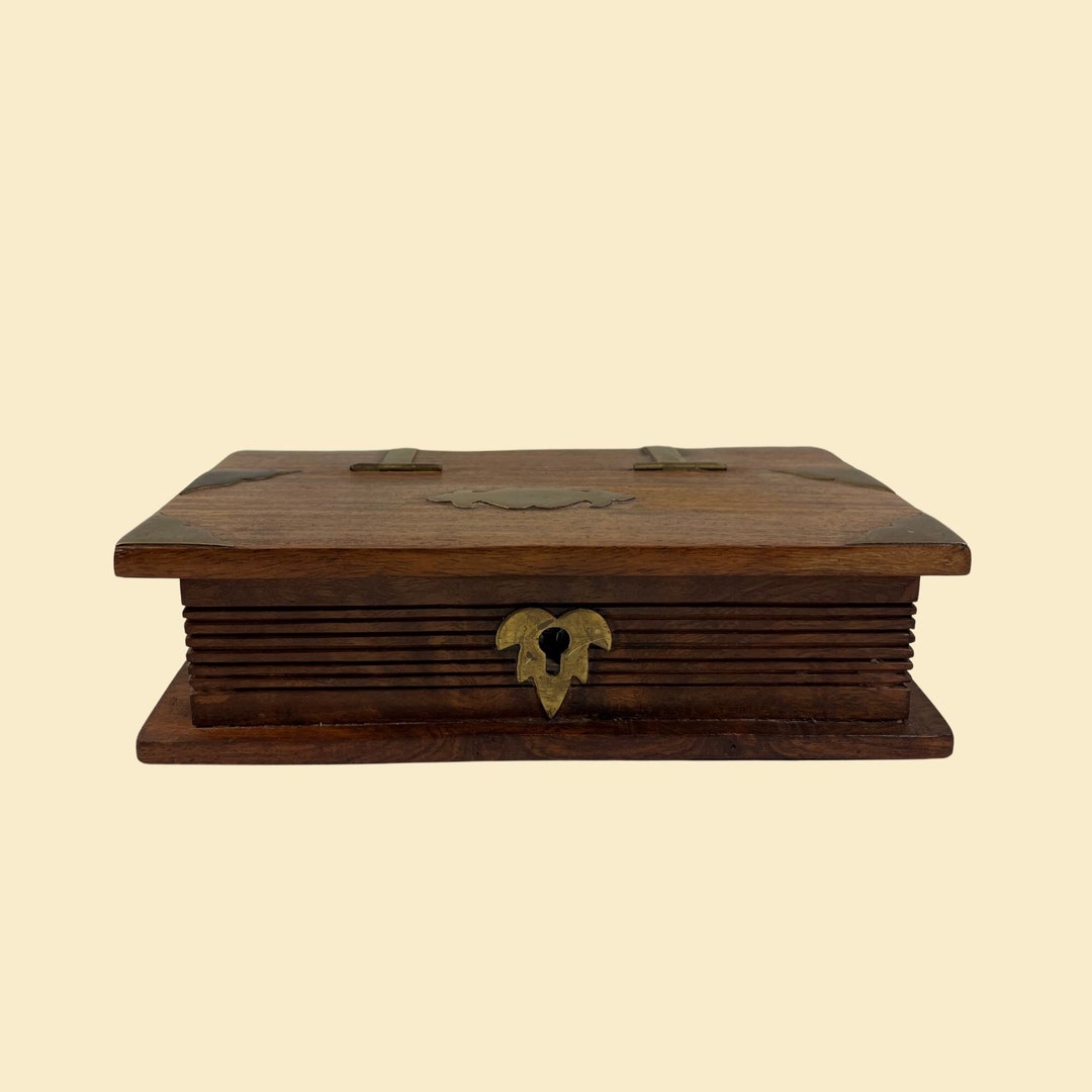 1970s Book-shaped Wood Box, Vintage Wooden Faux-book Lock Box - Etsy