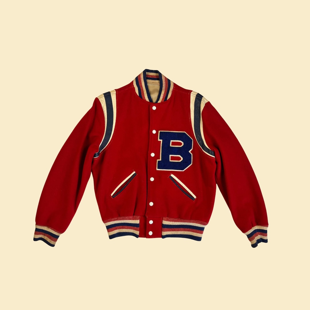 1950s Letterman Jacket W/ Letter b by York Arms Co Sporting Goods ...