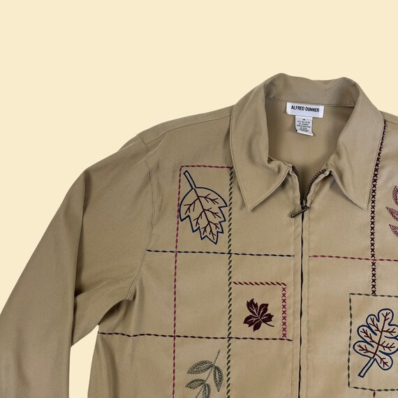 1990s fall foliage windbreaker jacket, size 14 vintag… - Gem