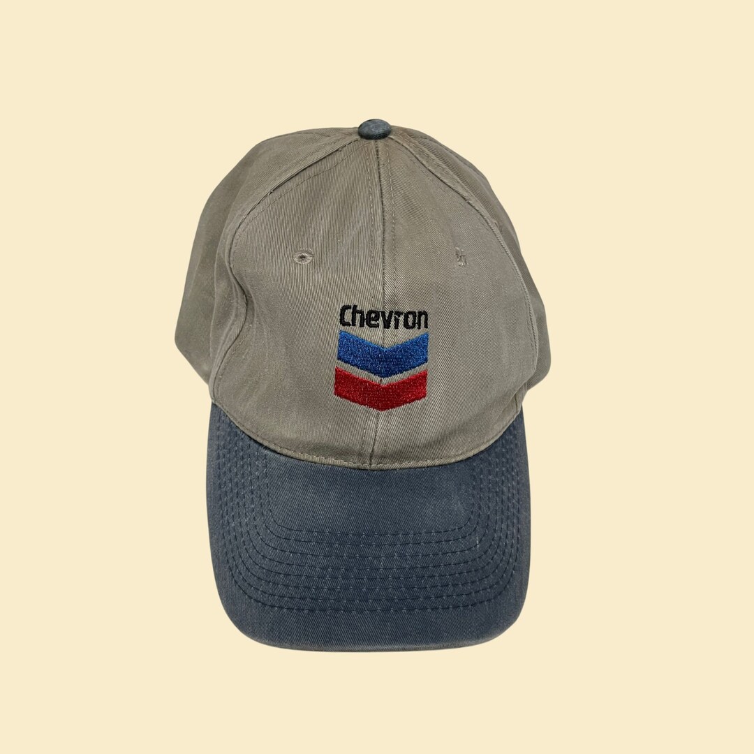 90s Chevron Baseball Cap Vintage 1990s Khaki and Blue - Etsy