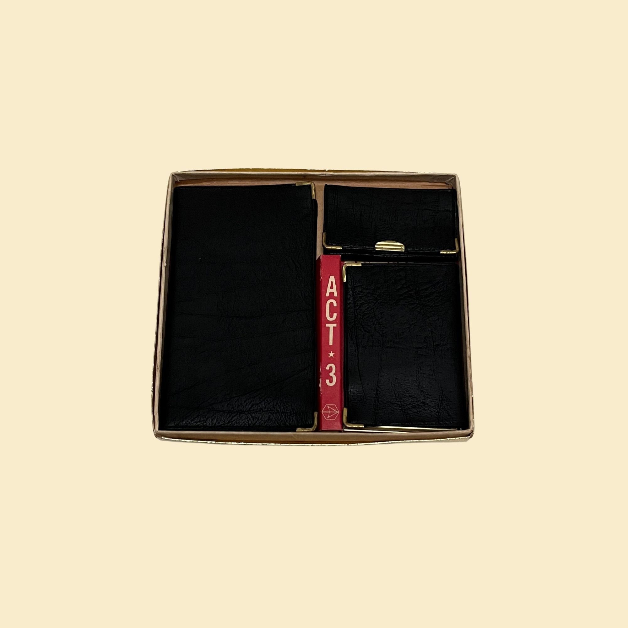 1970s Leather Wallet, Notepad and Key Wallet Set by Act 3, Vintage 79s ...