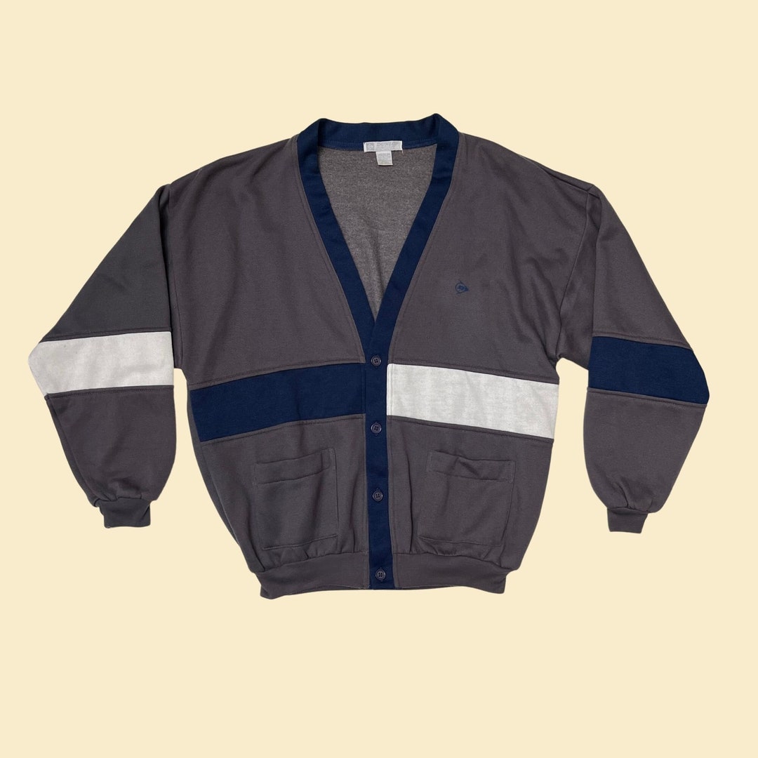 90s Dunlop Sports Jacket, Vintage 1990s Grey / Blue Color Block ...