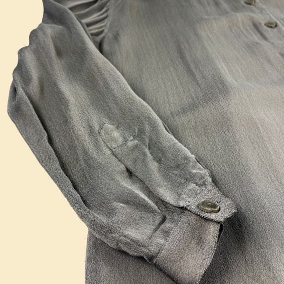 80s sheer grey dress by Contrepoint, vintage 1980s si… - Gem