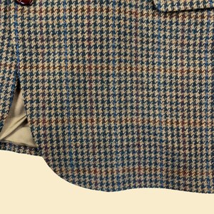 1970s Houndstooth Jacket, Vintage Men's Burgundy & Blue Patterned ...