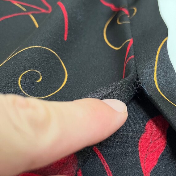 1980s black & red satin blouse by Horst Basler, vinta… - Gem