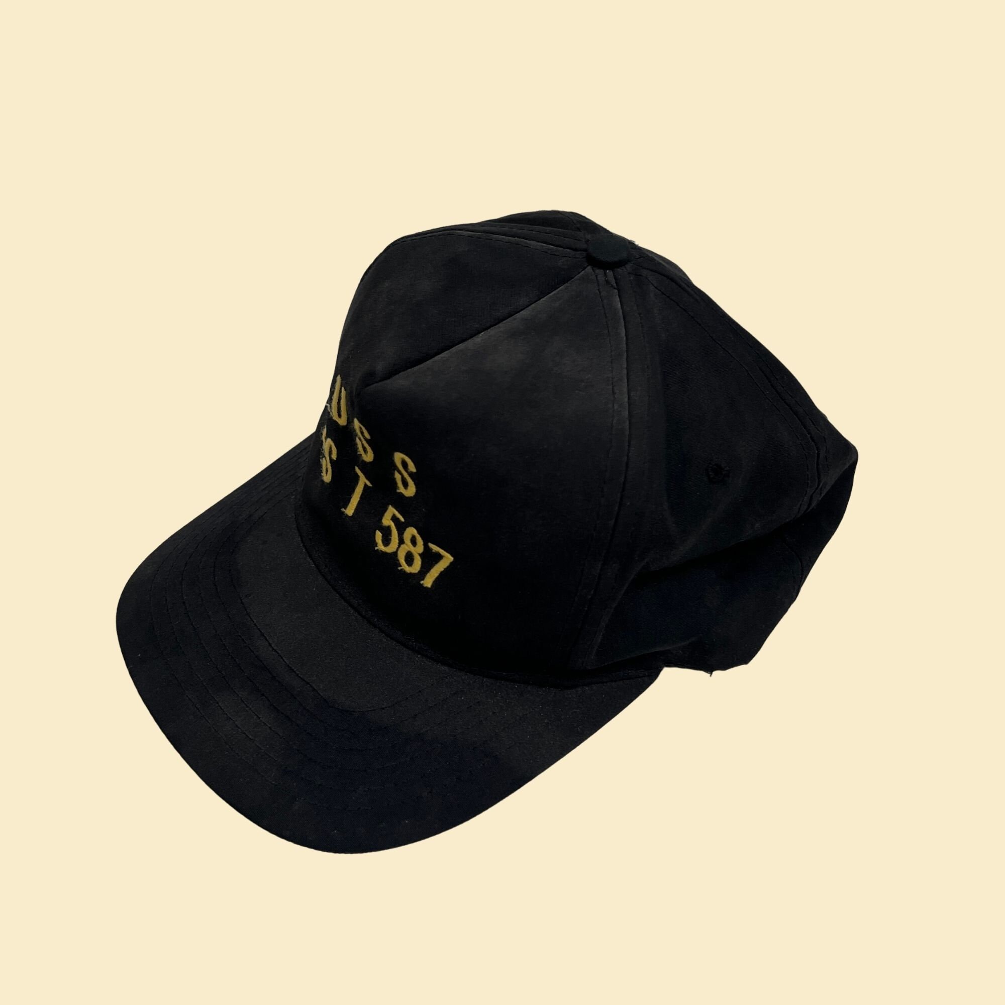 80s USS LST 587 Baseball Cap, Vintage 1980s Navy Trucker Cap in Black ...